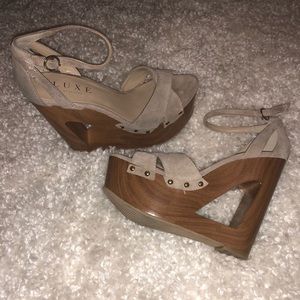 JustFab | Shoes | Justfab Foster Taupe Wedges | Poshmark